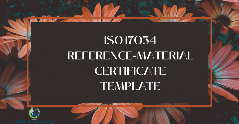 ISO 17034 Reference‑Material Certificate Template - Qse academy